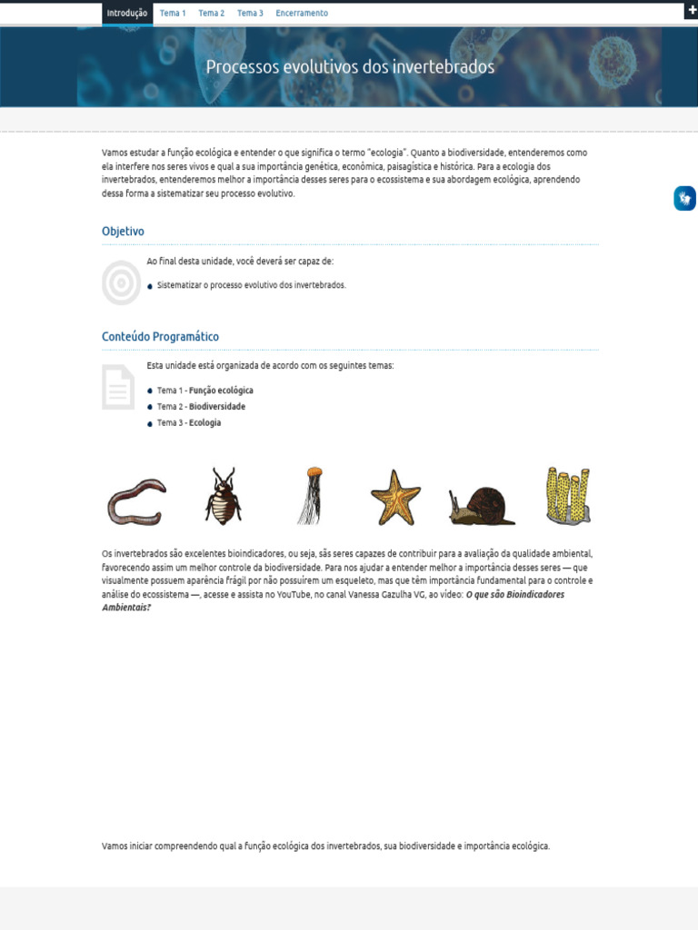 Processos Evolutivos Dos Invertebrados | PDF | Ecologia | Ecossistema