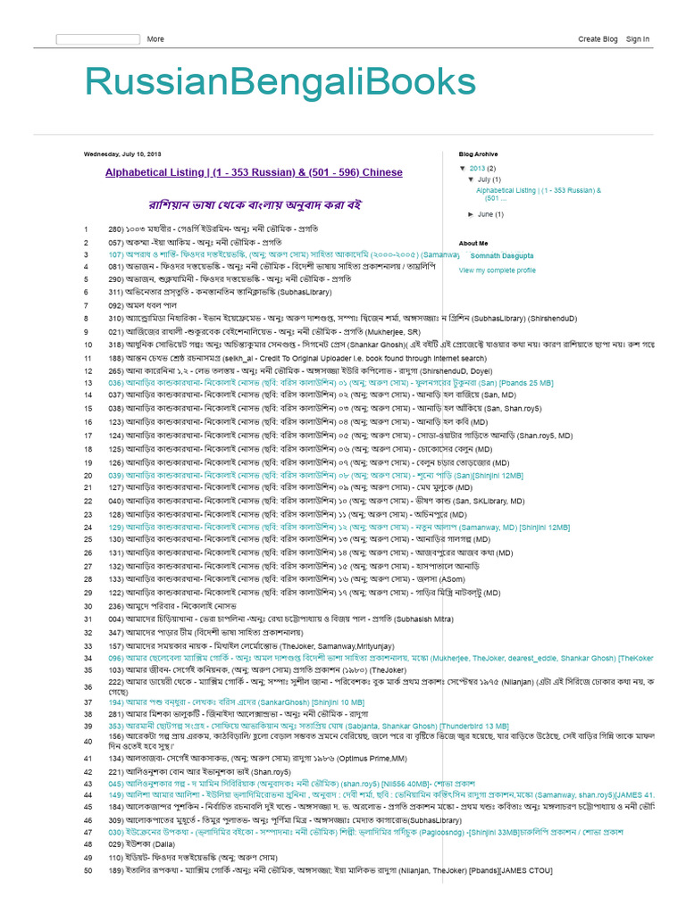 RussianBengaliBooks - July 2013 | PDF