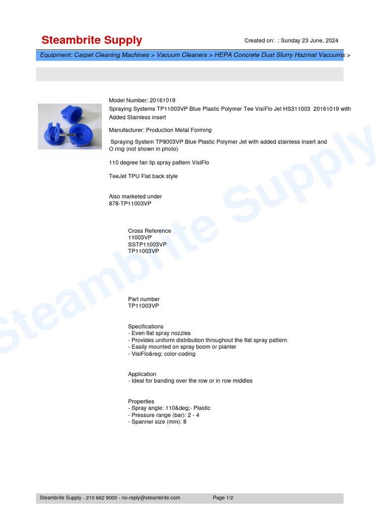Steambrite Supply | PDF | Vacuum Cleaner | Industrial Processes