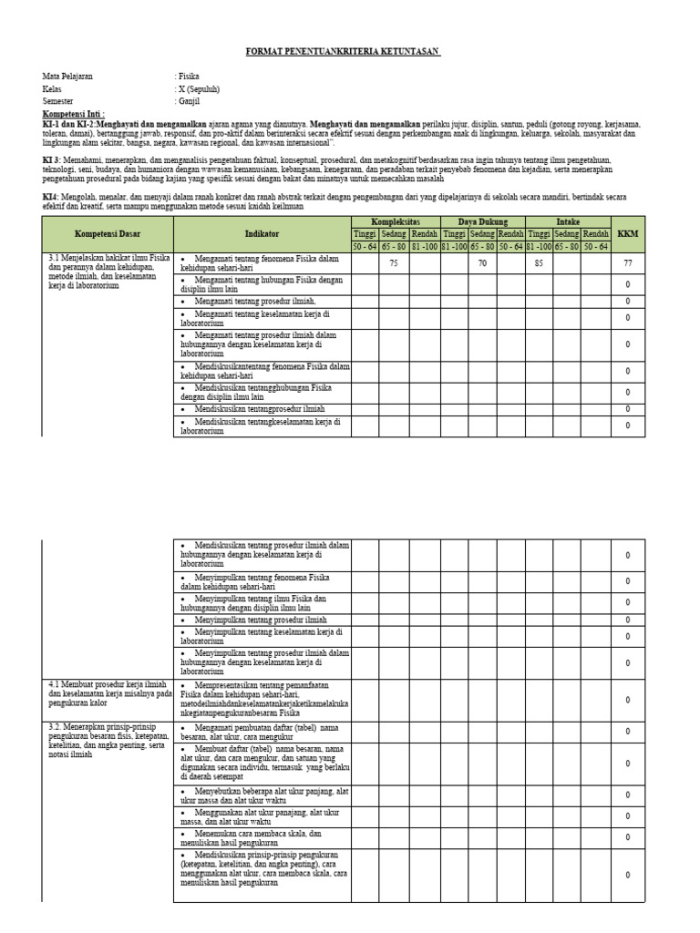 New Format KKM Excel | PDF