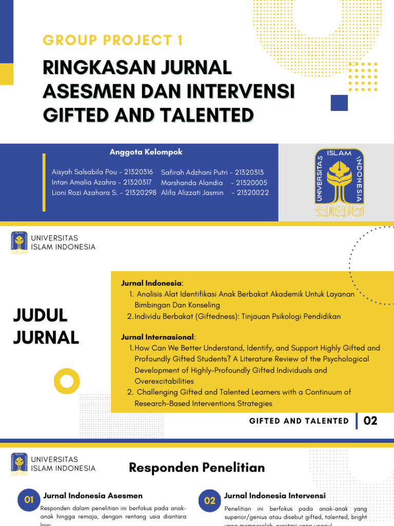 03 - Ringkasan Jurnal Asesmen Dan Intervensi - Gifted and Talented | PDF
