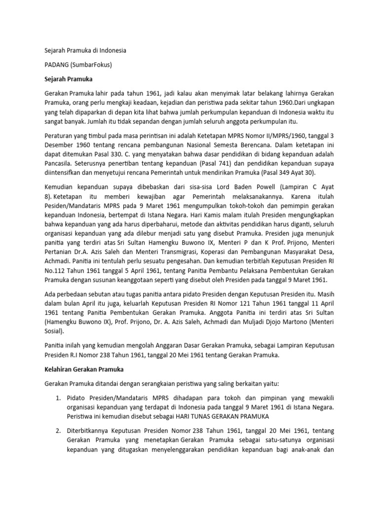Sejarah Pramuka Di Indonesia Pdf