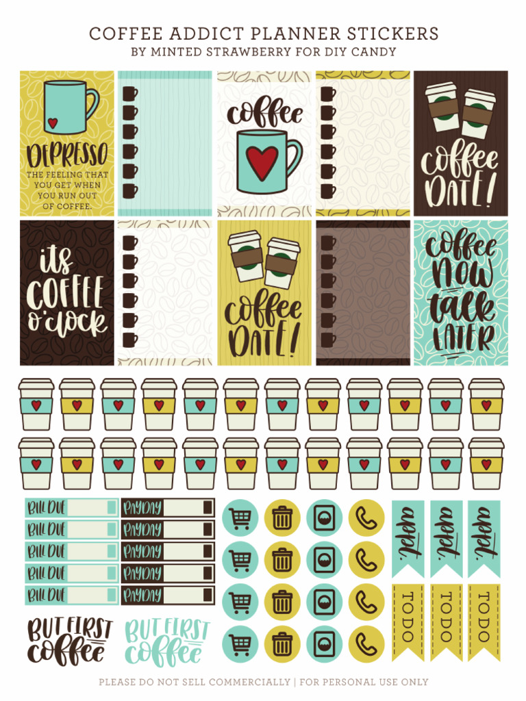 Stickers Planner Coffee | PDF