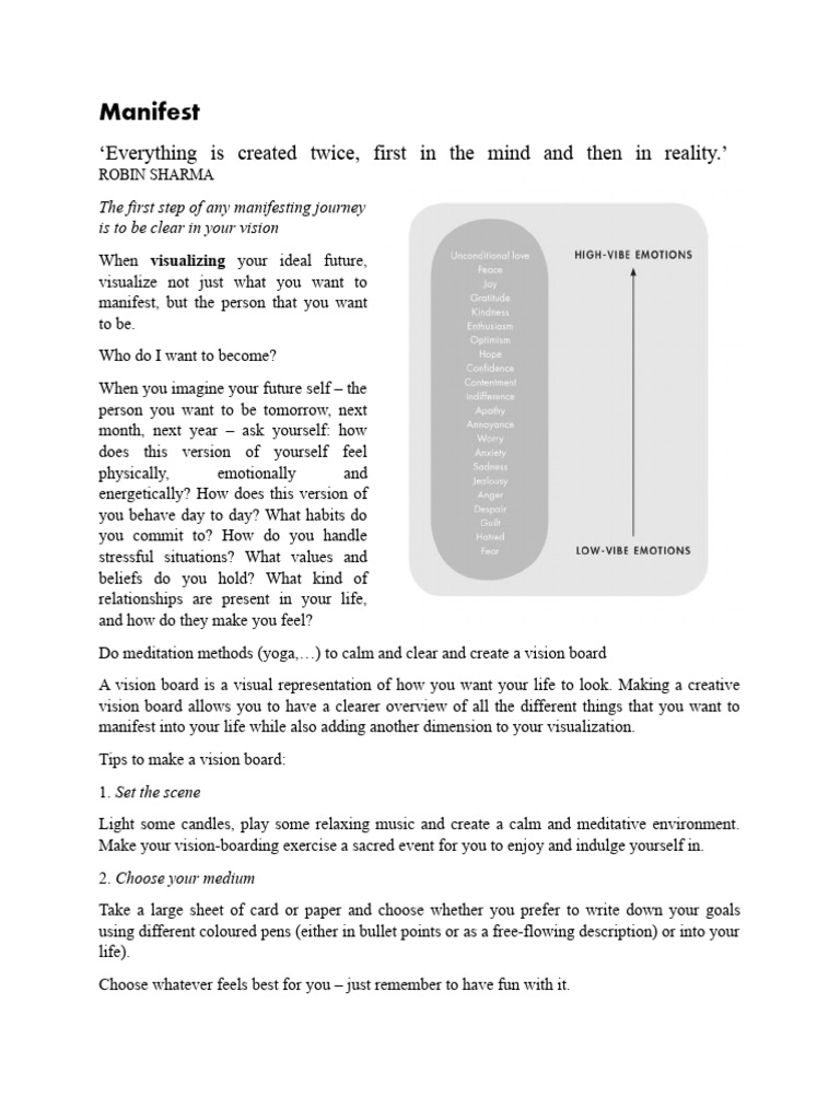 Manifest | PDF | Meditation | Mind