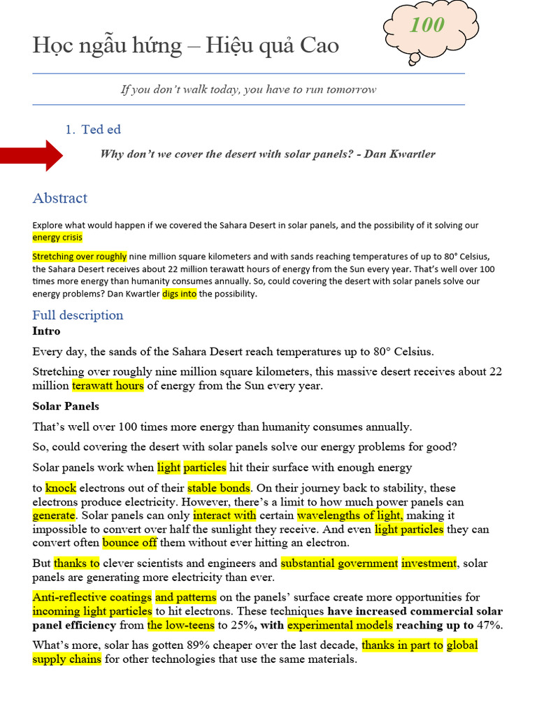 SOLAR PANELS - TED ED (My Version) | PDF | Solar Energy | Solar Power