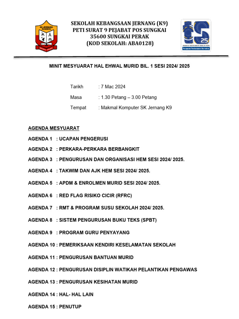 Min. Mesy HEM Bil 1 2024 2025 | PDF