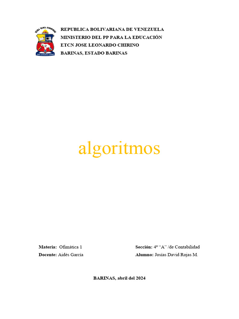 ALGORITMOS | PDF | Algoritmos | Programa de computadora