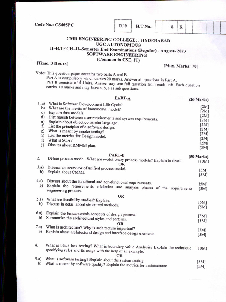 Software Engineering R20 AUG-2023 | PDF