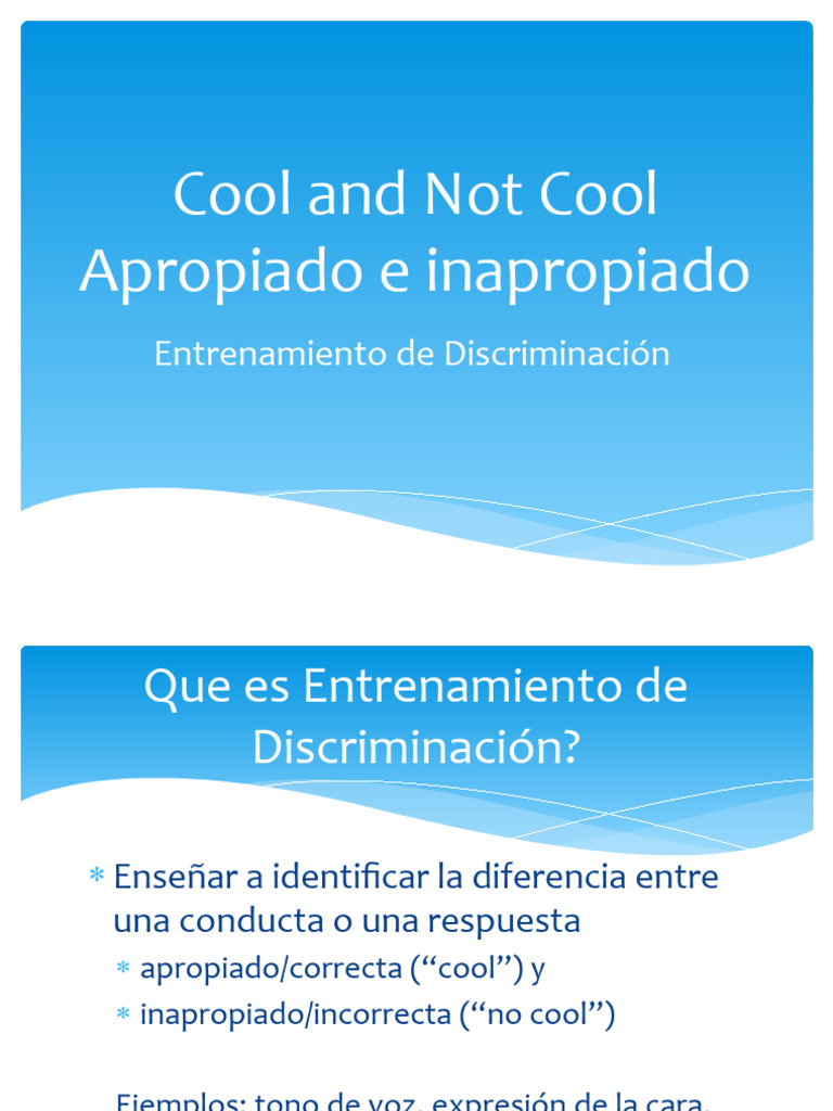 Cool y No Cool | PDF | Discriminación | Comportamiento