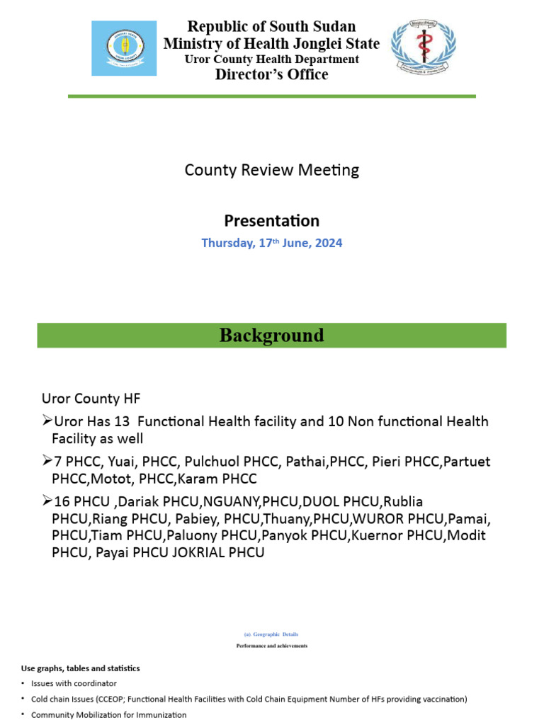 Uror County Review Meeting Presentation, March-May, 2024 | PDF ...