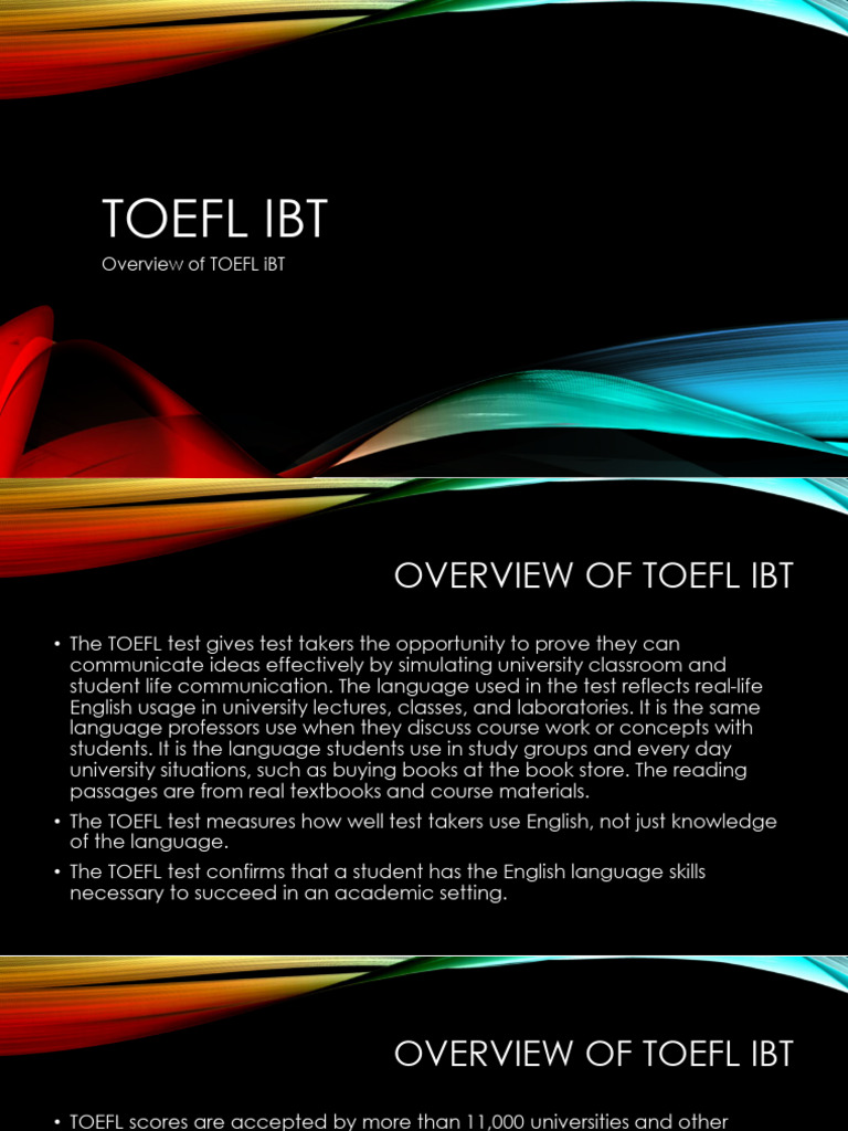 TOEFL IBT Overview | PDF
