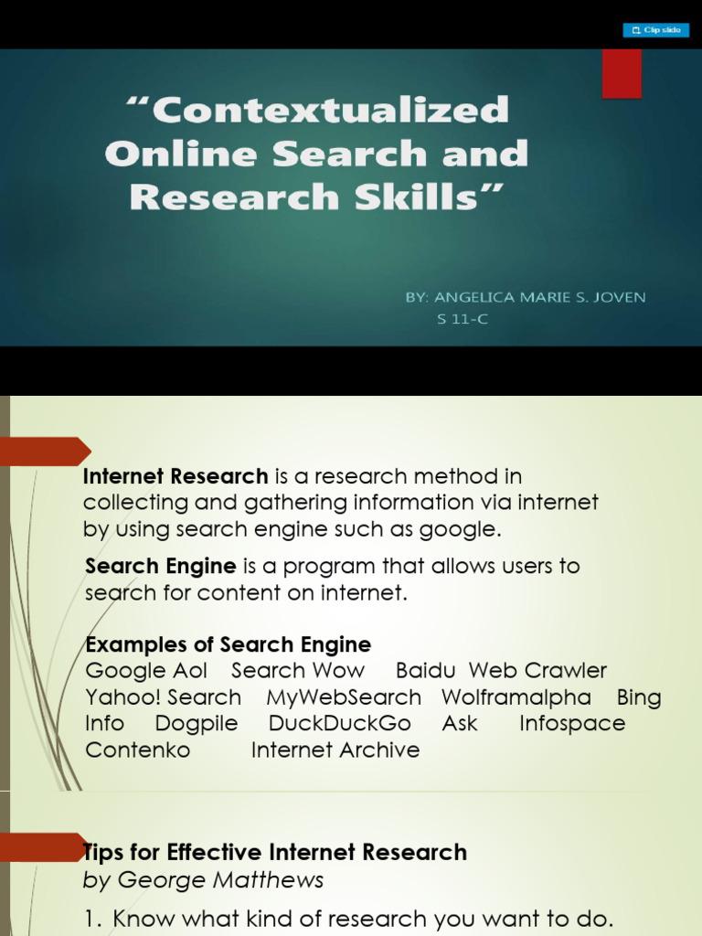 Contextualized Online Search and Research Skills Edited | PDF | Fair Use | Copyright