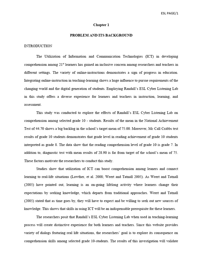 PROBLEM AND ITS BACKGROUND | PDF | Survey Methodology | Reading ...