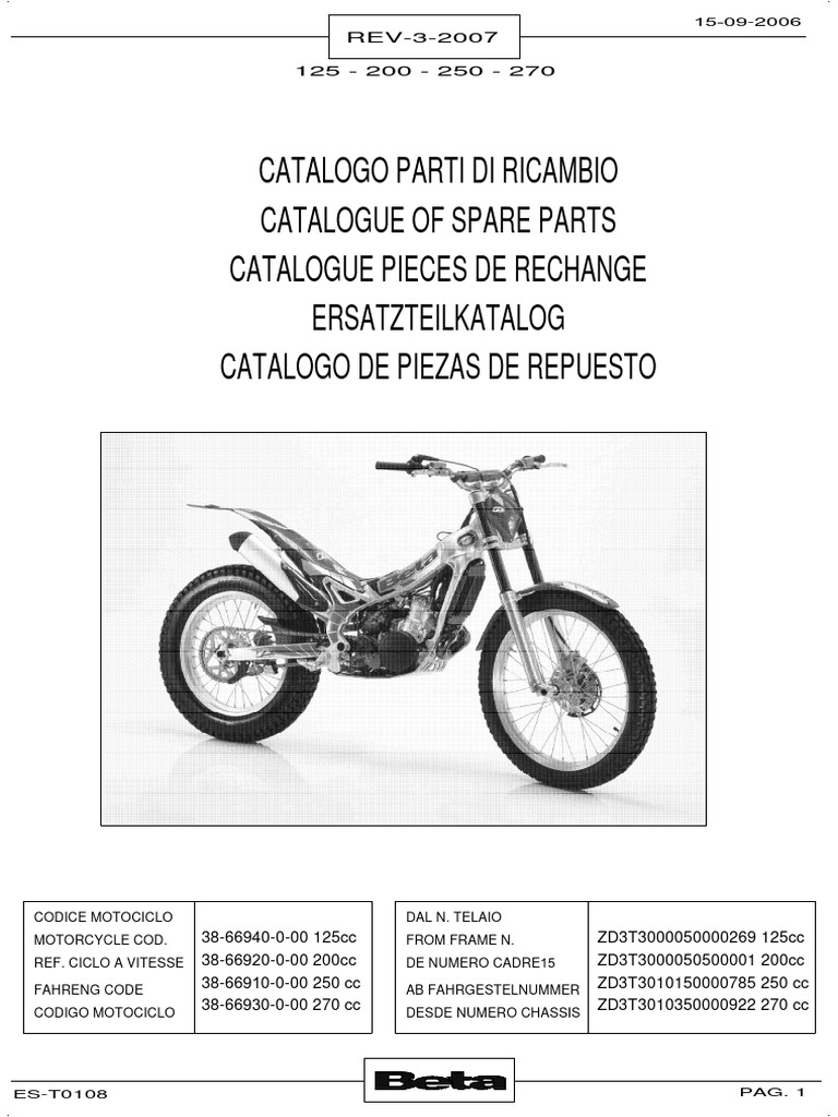Catalogue BETA REV3 2007 VEHICULE | PDF | Vehicle Parts | Vehicle ...
