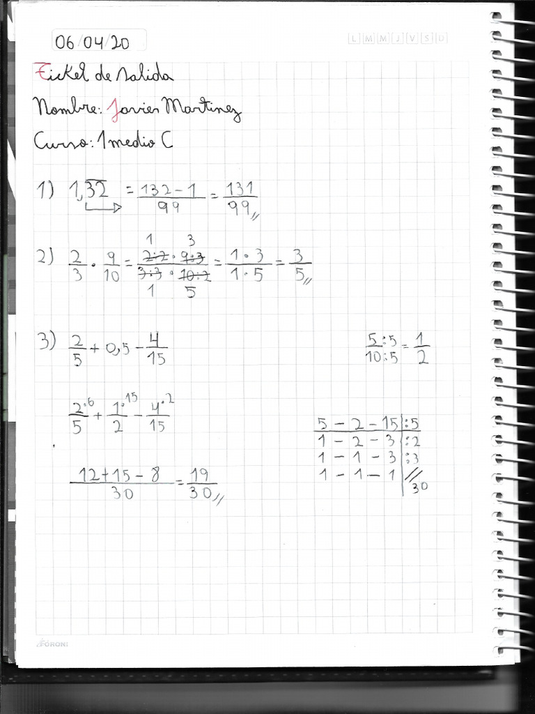 1 Ticket Salida Javier Martinez Alvarez 1 Medio C | PDF