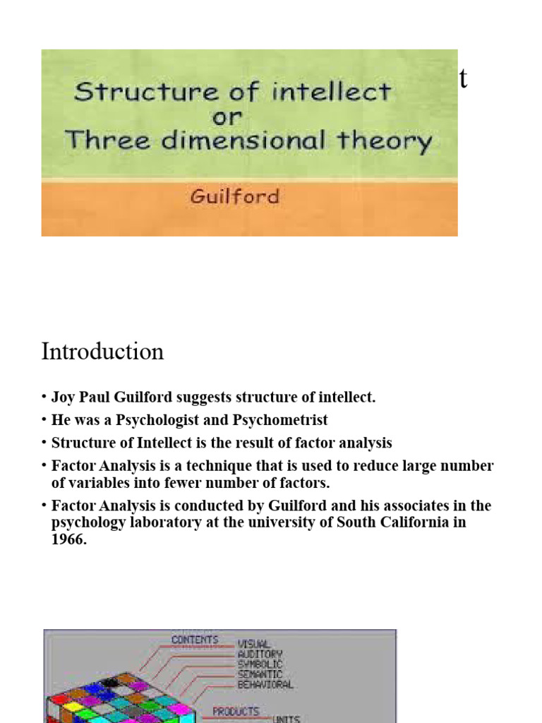 Guilford’s Structure of Intellect | Download Free PDF | Information | Thought