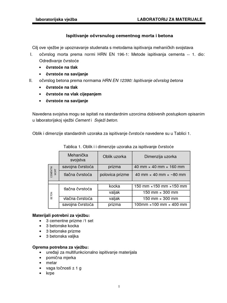 7 LAB V-Ispitivanje Mehaničkih Svojstava Inženjerskih Materijala | PDF