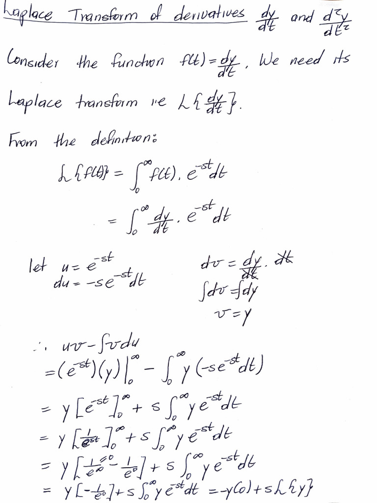 Laplace Transform Hand Written Notes | PDF