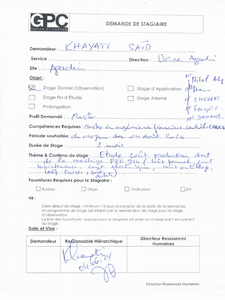 Demande de Stage | PDF