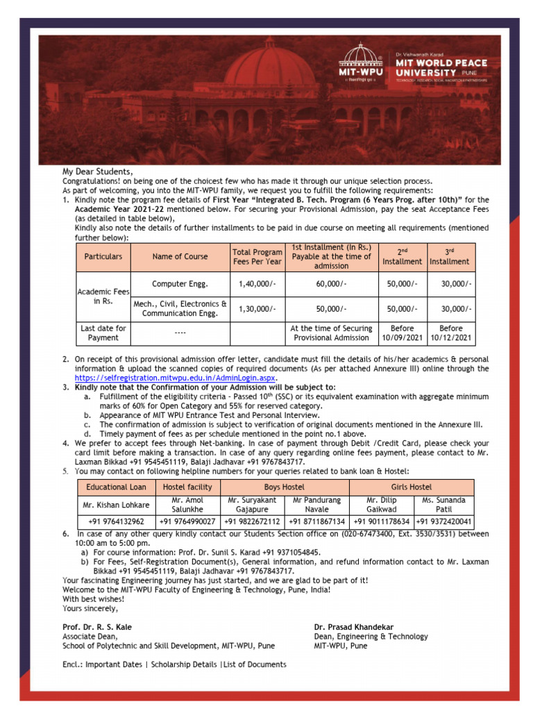 Final Welcome Kit - Integrated B. Tech - 2021-22 16-6-21 | PDF | Career ...