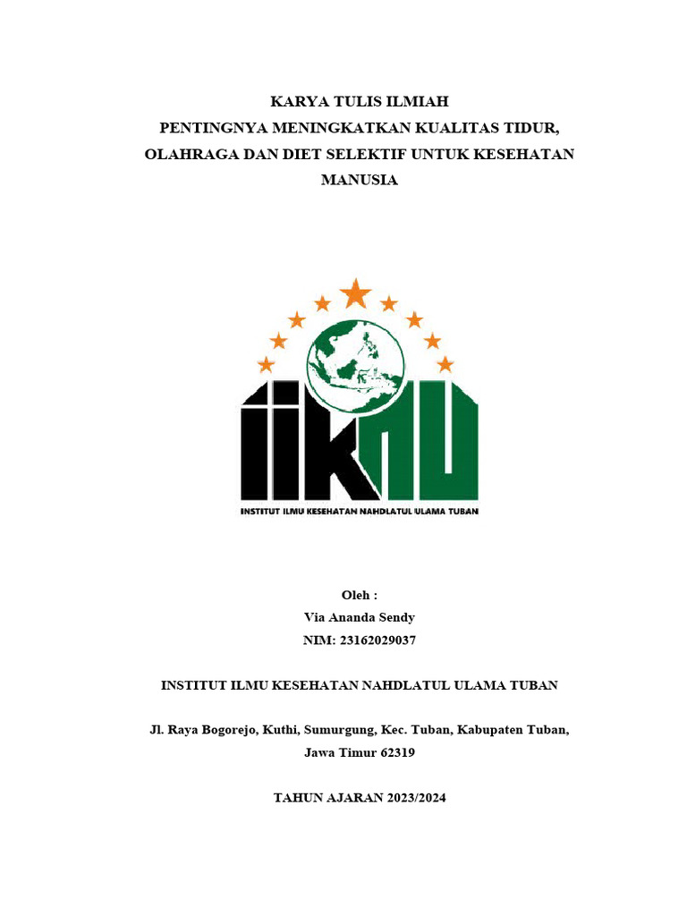 Cover KARYA TULIS ILMIAH Via | PDF