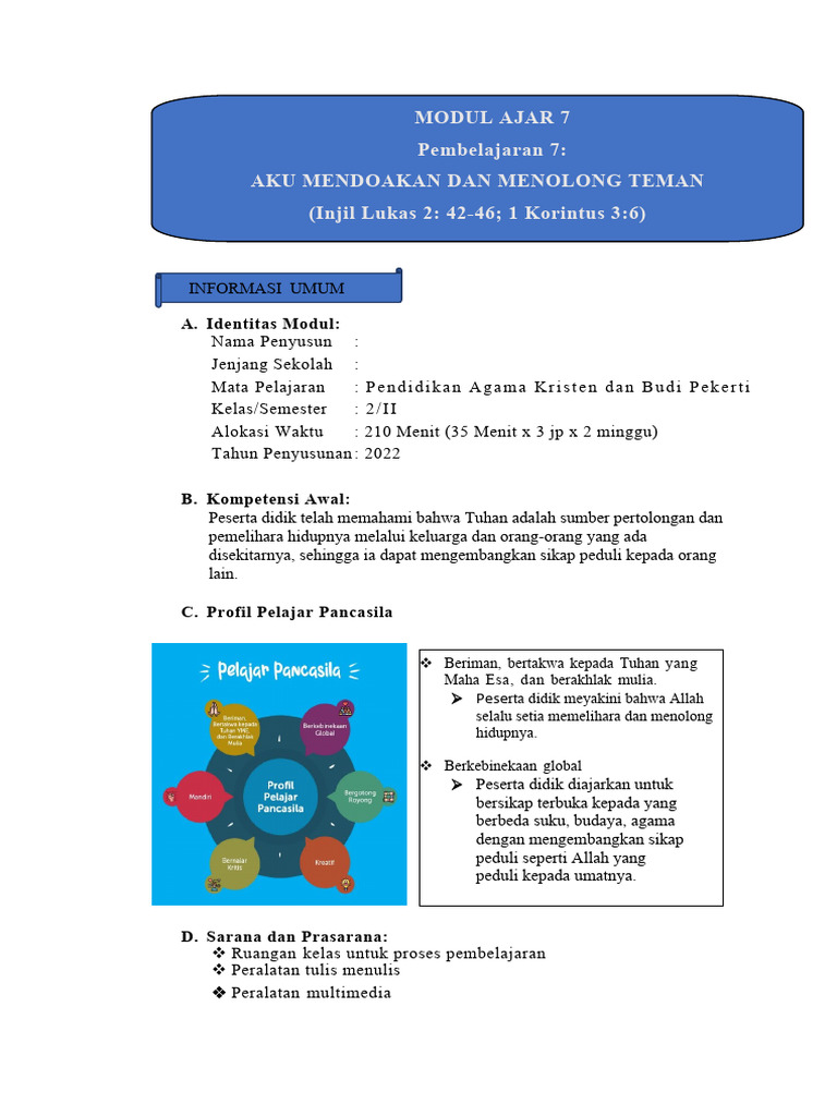Modul Ajar7 Kls2 | PDF | Sains & Matematika