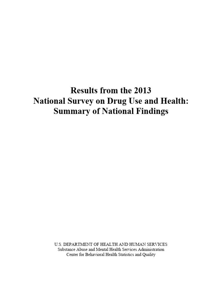 NSDUH Results2013 | PDF | Substance Abuse | Alcoholism