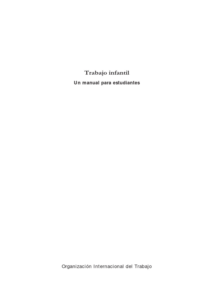 Libro Trabajo Infantil Textbook On Child Labour Spanish | PDF | Trabajo ...