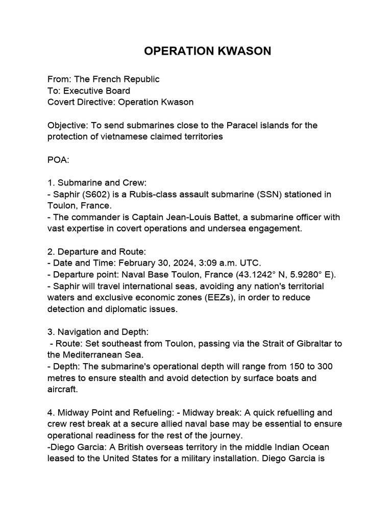 Operation Kwason | PDF | Submarines | Military Intelligence