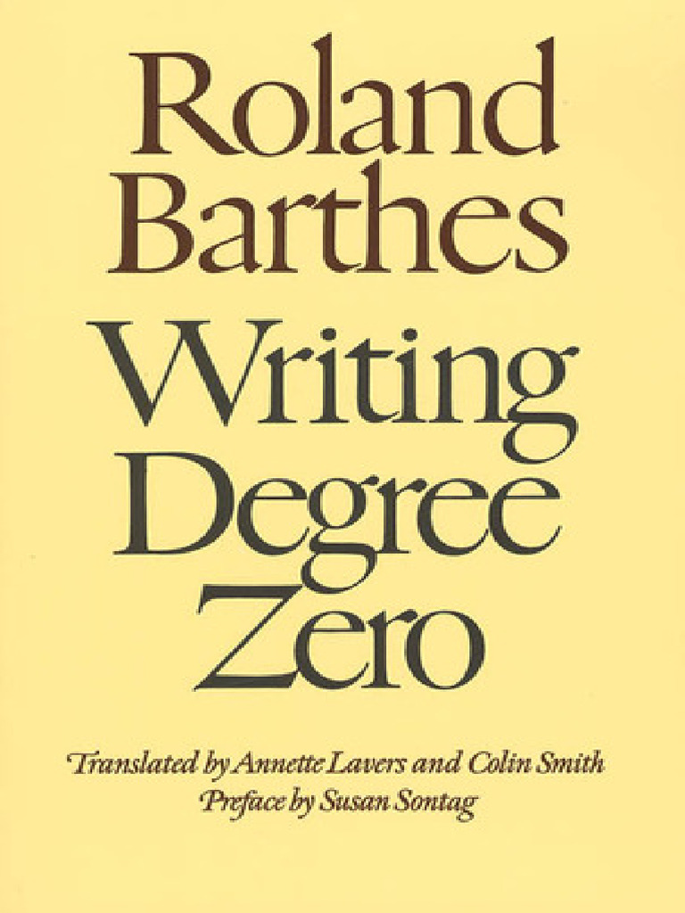 Barthes Writing Deqree Zero PDF Literary Criticism Comparative