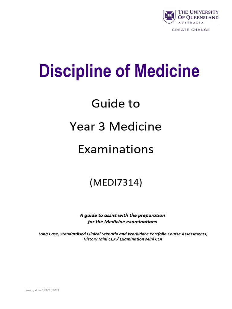 2024 MEDI7314 Medicine Examination Guide | PDF | Medical Diagnosis ...