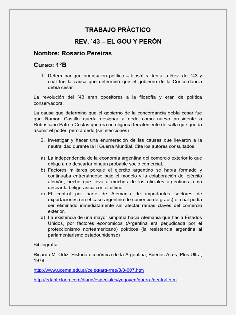 Practico Rev. 43 - El Gou y Perón | PDF | Argentina