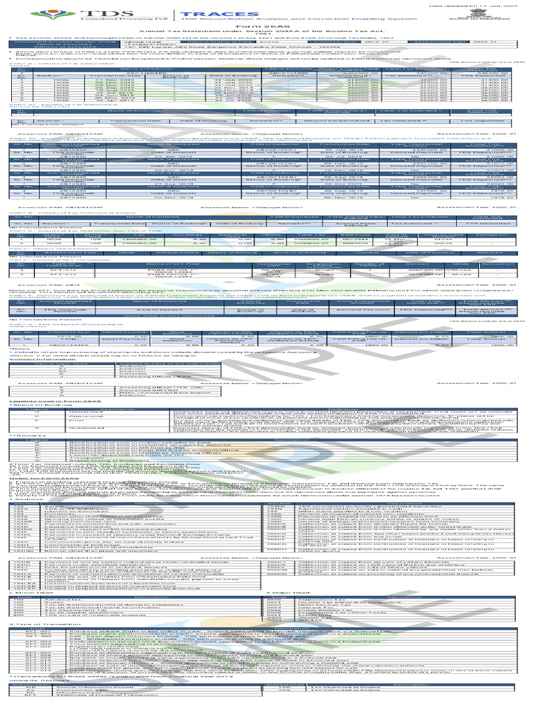 3 Form26AS Sample | PDF