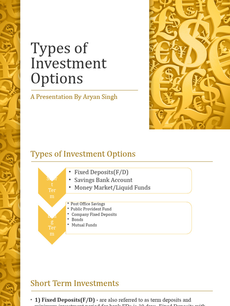 Types of Investment Options | PDF | Interest | Investing