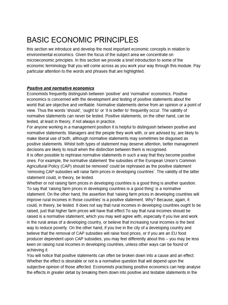 Basic Economic Principles | PDF | Economics | Hypothesis