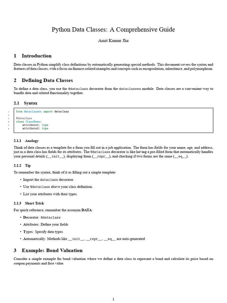 Python Data Classes-Notes | PDF | Inheritance (Object Oriented ... Python Data Classes-Notes | PDF | Inheritance (Object Oriented ...