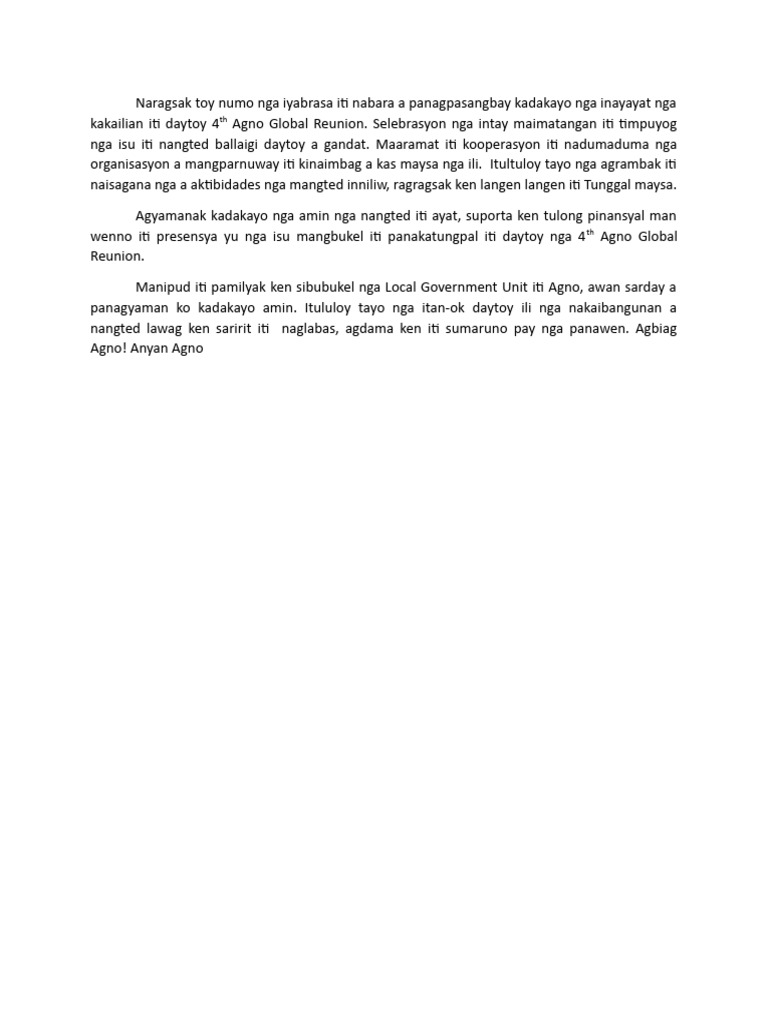 Speech Mayor Global | PDF