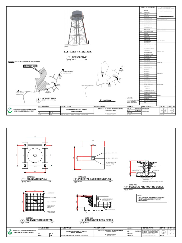 Overhead Tank Plan For Quotation | PDF | Building Engineering | Civil ...