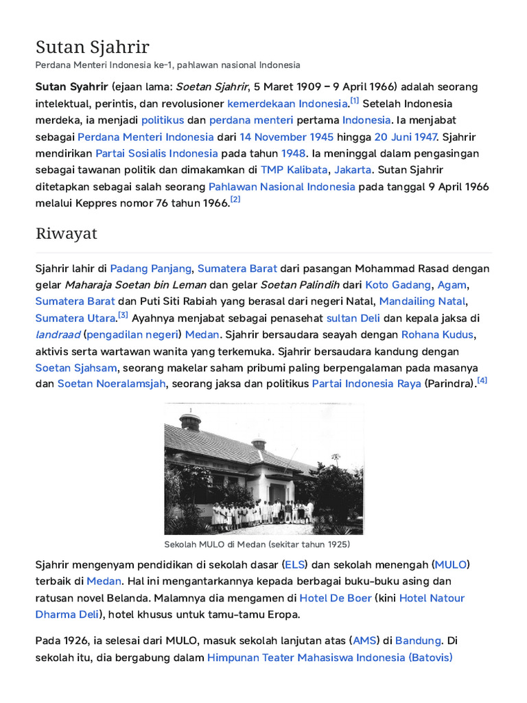 Sutan Sjahrir | PDF | Politik