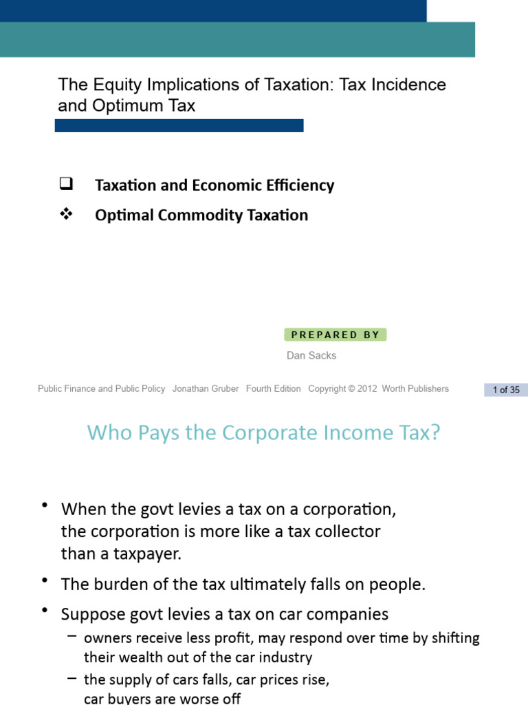 Equity Implication and Optimum Tax | PDF | Tax Incidence | Taxes