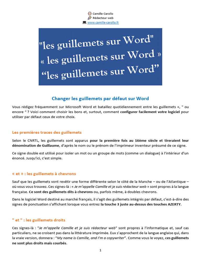 Changer les guillemets dans Word | PDF | Guillemet | Microsoft Word