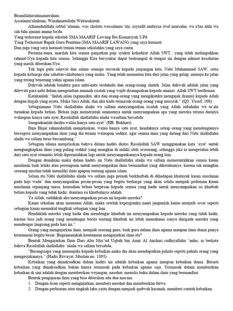 Sampaikan Ilmu Walau Satu Ayat | PDF | Kajian Bahasa Asing | Agama ...