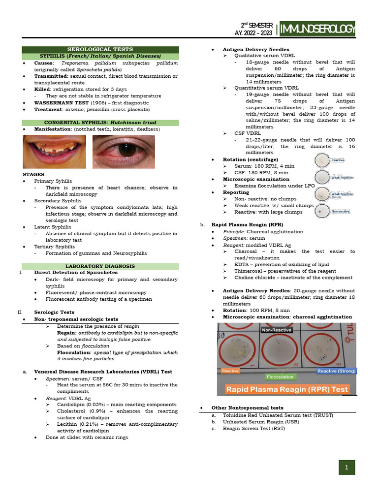 SEROLOGICAL-TESTS | PDF | Serology | Hepatitis