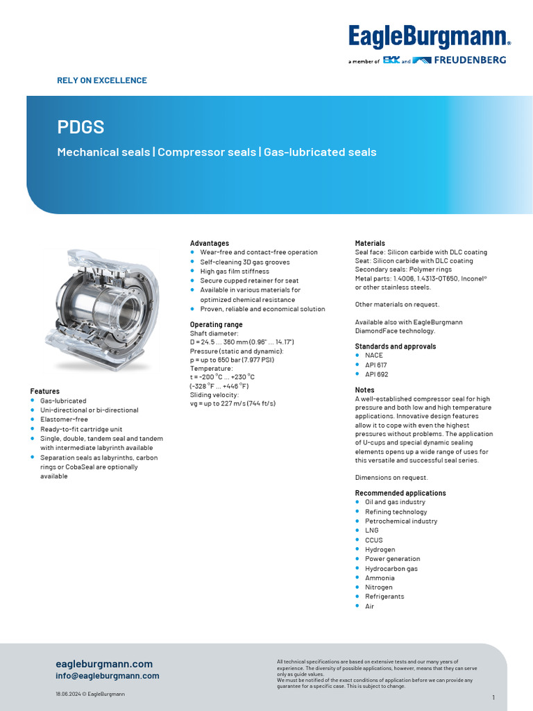 EagleBurgmann PDGS EN | PDF | Gases | Energy Technology