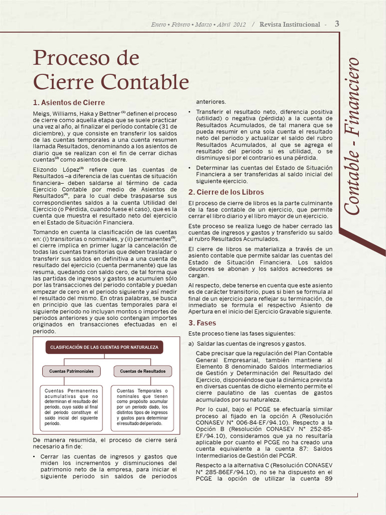 Proceso de Cierre Contable 1. Asientos de Cierre | PDF | Contabilidad ...