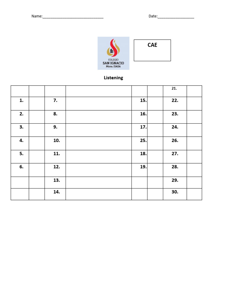 CAE Listening Practice Worksheet | PDF