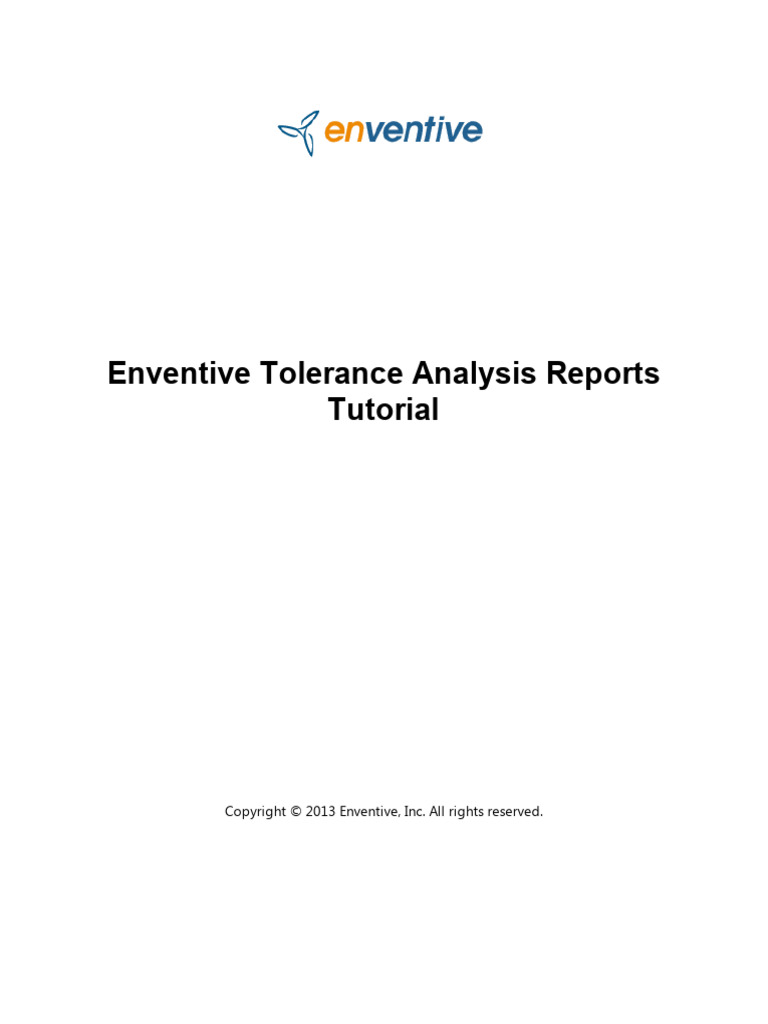 Enventive Tolerance Analysis Reports Tutorial | PDF | Engineering ...