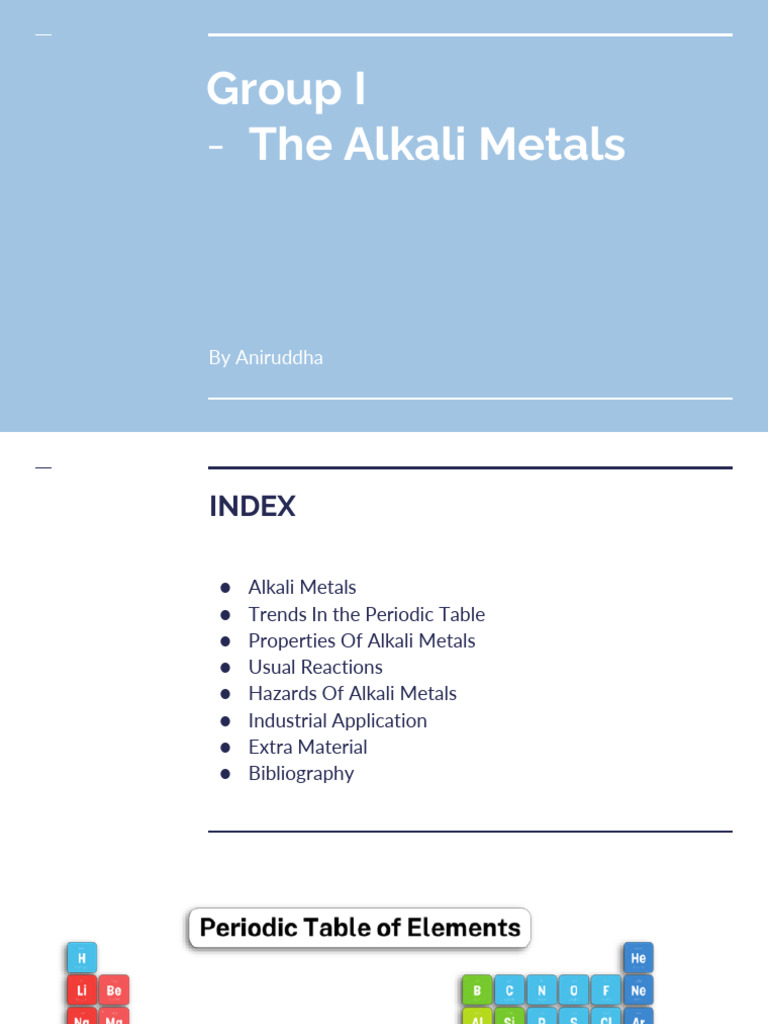 Group I The Alkali Metals | Download Free PDF | Metals | Lithium
