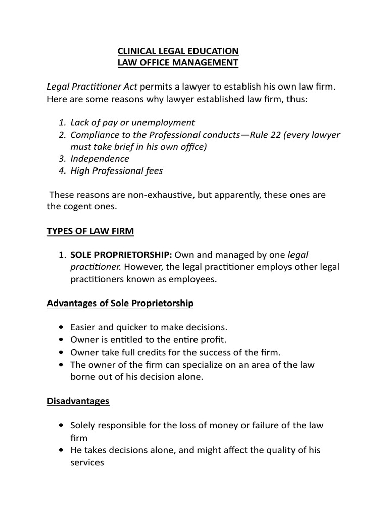 Cle, Law Office Mgt 18 of July, 2024 | Download Free PDF | Sole ...