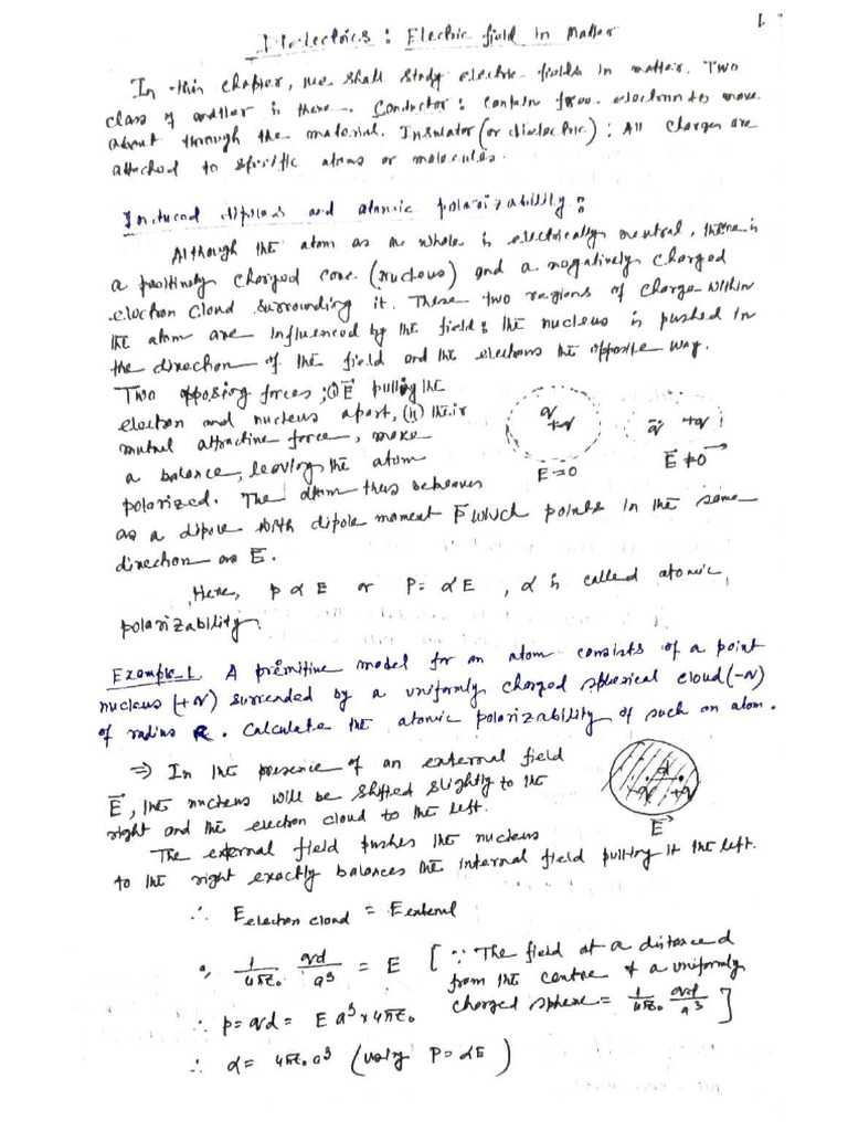 Electrostatics in Dielectric | PDF Electrostatics in Dielectric | PDF